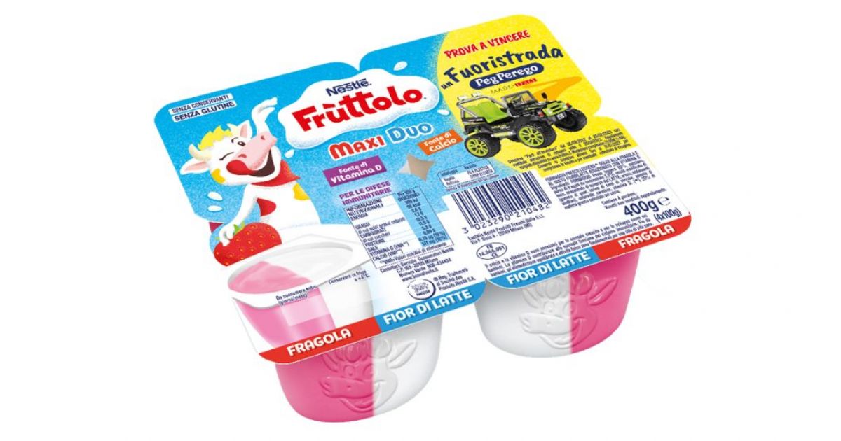 Frùttolo maxiduo fragola - fior di latte